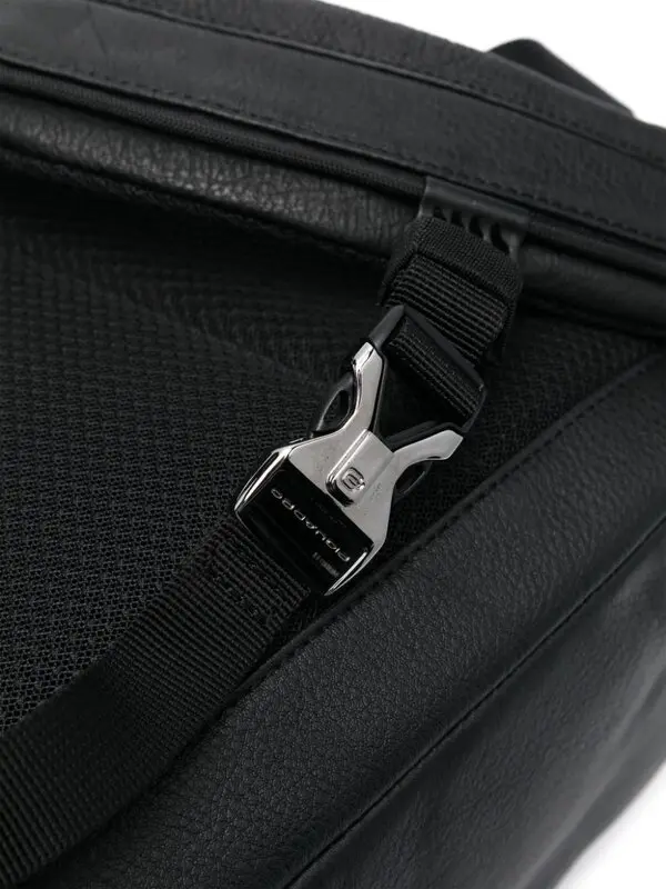 PIQUADRO Leather Backpack - Black