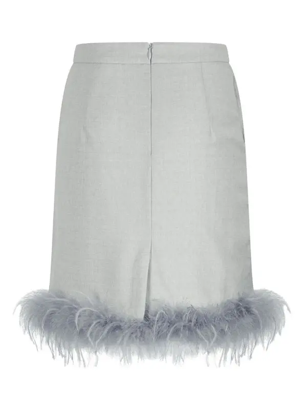 Shanghai Tang Feather-trim Mini Skirt