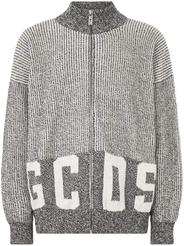 Gcds Logo Cardigan - Grey