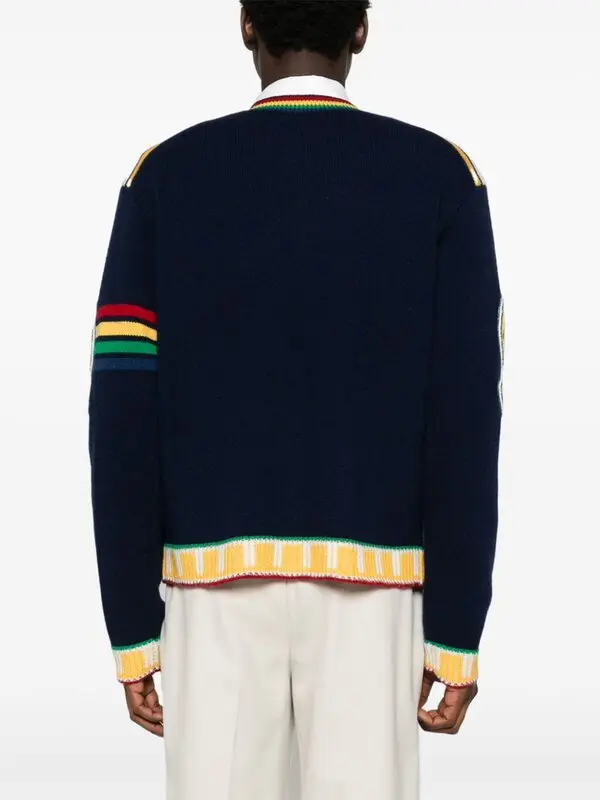 Casablanca Fraternity Merino Wool Sweater - Blue