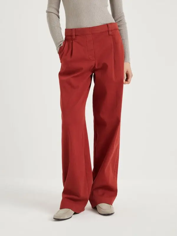 Brunello Cucinelli Cotton Mid-rise Pants - Red