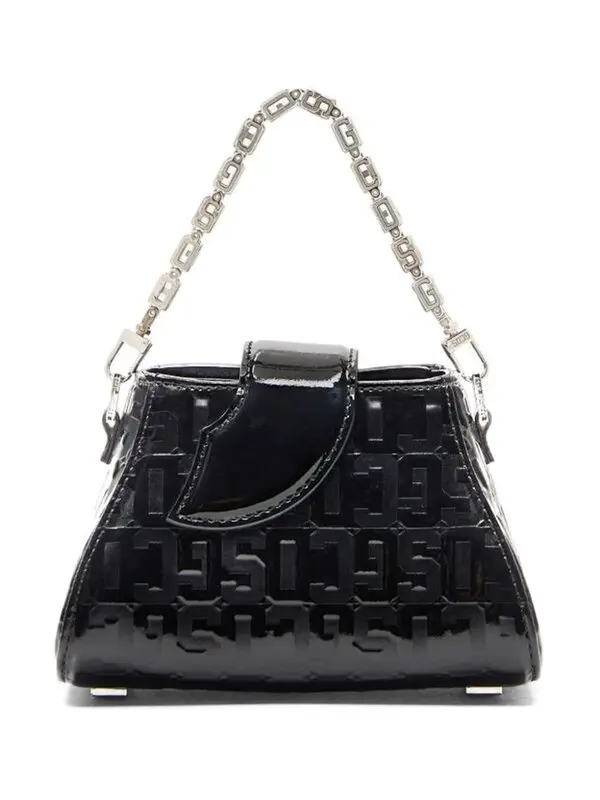 Gcds Comma Patent Monogram Mini Bag - Black