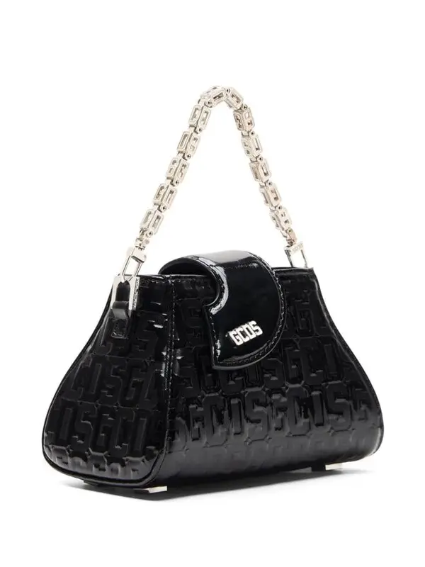 Gcds Comma Patent Monogram Mini Bag - Black