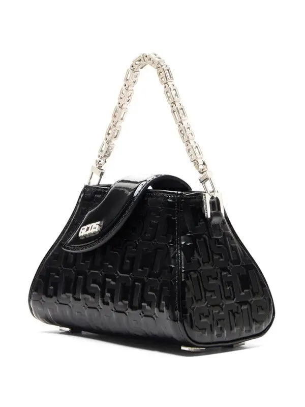 Gcds Comma Patent Monogram Mini Bag - Black