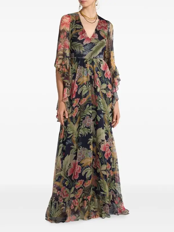 Etro Floral-print Maxi Dress - Green