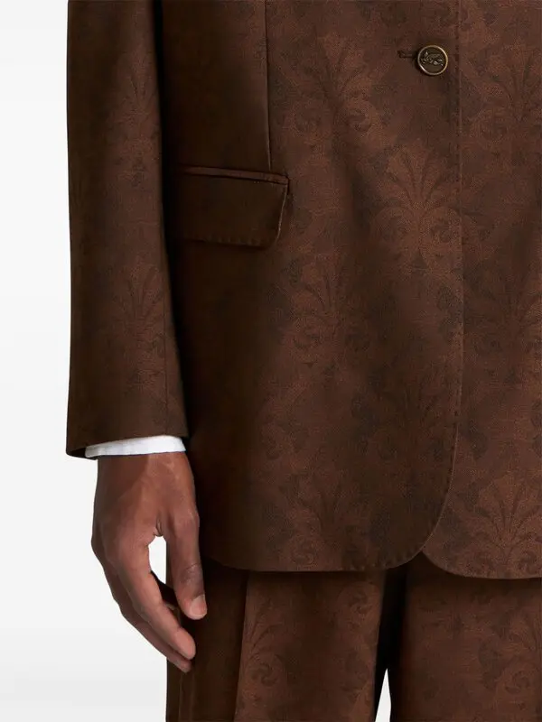 Etro Patterned-jacquard Blazer - Brown
