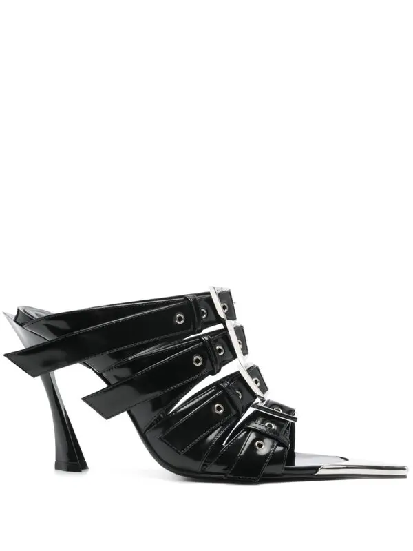 MUGLER Buckle-detailed Sandals - Black