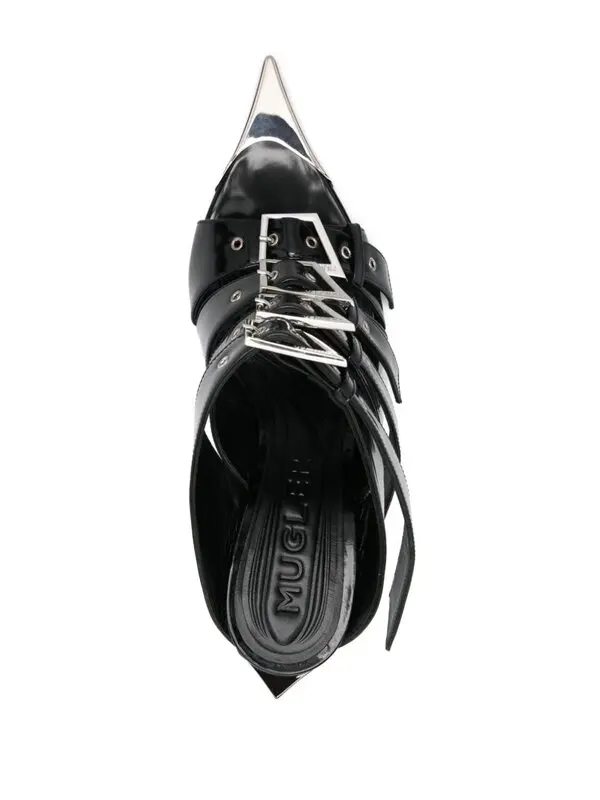 MUGLER Buckle-detailed Sandals - Black