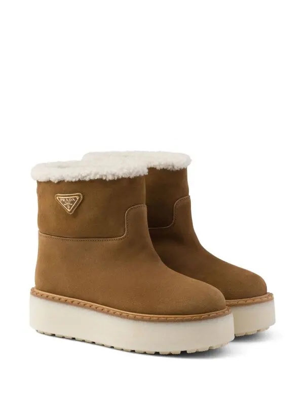 Prada Suede Flatform Booties
