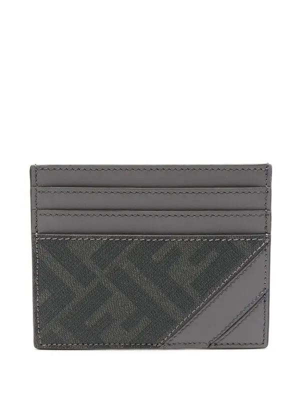Fendi Ff-print Card Holder - Grey