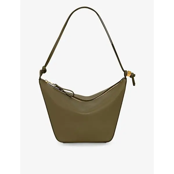 Loewe Hammock Hobo Mini Leather Cross-body Bag - Dark Khaki Green