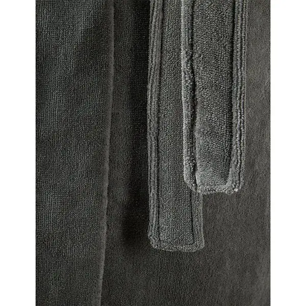 BOSS Double B Shawl-lapel Cotton Bathrobe - Charcoal