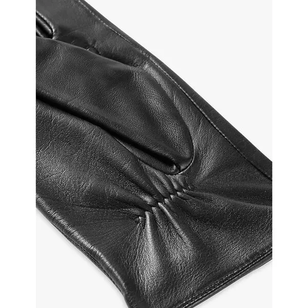 BOSS Logo-plaque Leather Gloves
