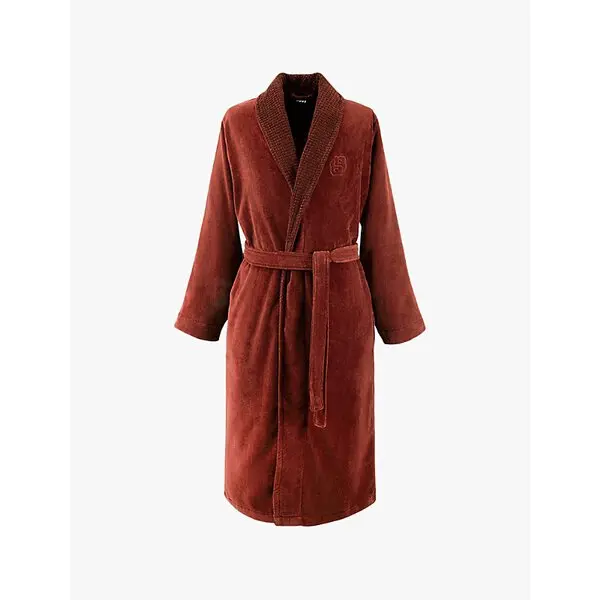 BOSS Double B Shawl-lapel Cotton Bathrobe - Lava