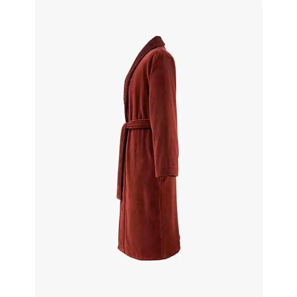 BOSS Double B Shawl-lapel Cotton Bathrobe - Lava