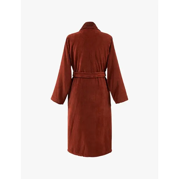 BOSS Double B Shawl-lapel Cotton Bathrobe - Lava