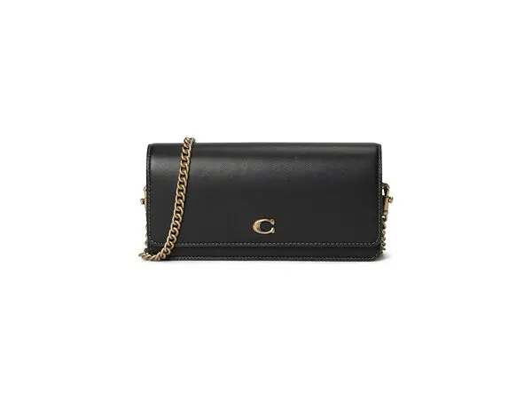 COACH Evie Long Wallet With Chain Wallet Handbags Leather/polyester - Black
