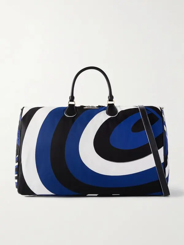 Emilio Pucci Striped Printed Weekend Bag - Blue