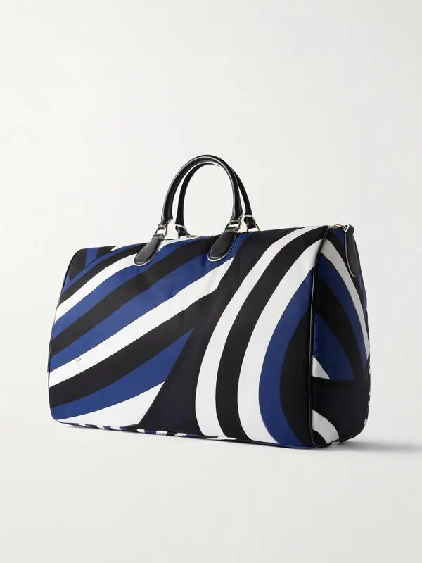 Emilio Pucci Striped Printed Weekend Bag - Blue