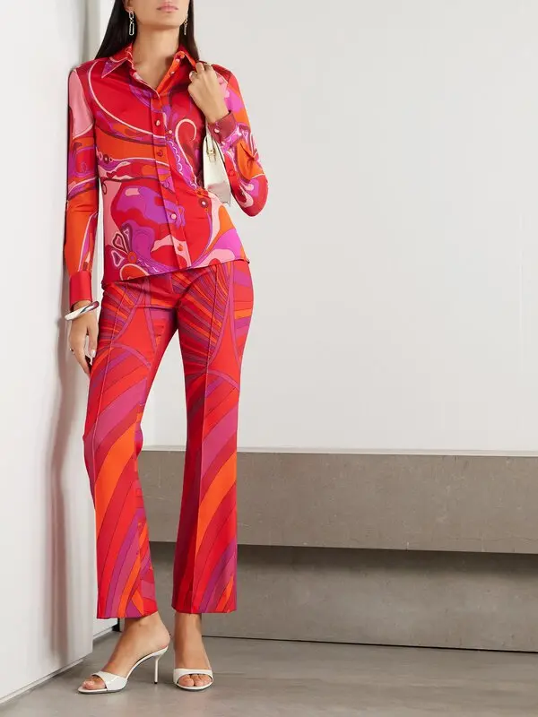 Emilio Pucci Cropped Printed Straight-leg Pants