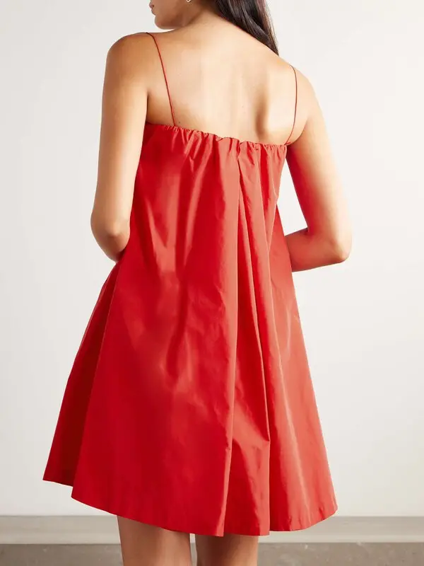 Bernadette Estee Bow-embellished Taffeta Mini Dress - Red