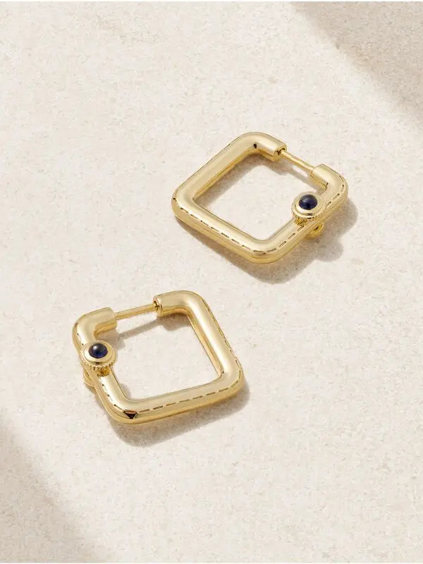 Yvonne Léon 9-karat Sapphire And Diamond Hoop Earrings - Gold