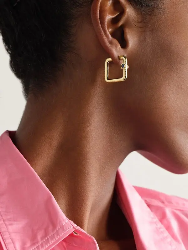 Yvonne Léon 9-karat Sapphire And Diamond Hoop Earrings
