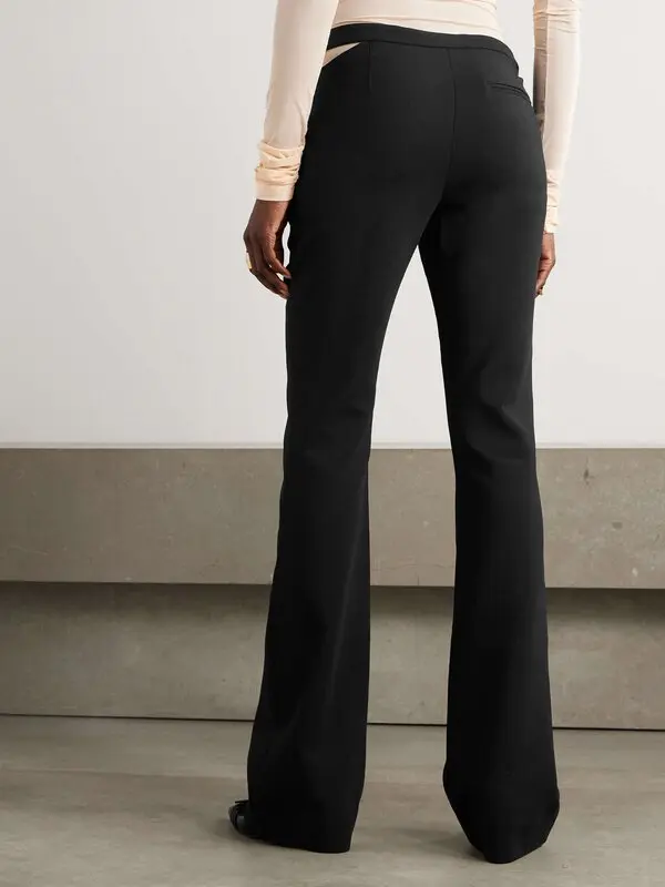 COURREGES Cutout Buckled Flared Wool-blend Pants