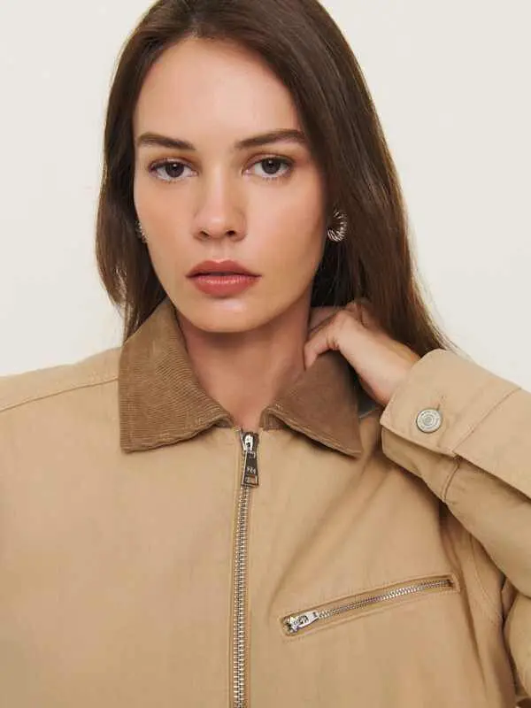 REFORMATION Harrison Utility Jacket - Brown