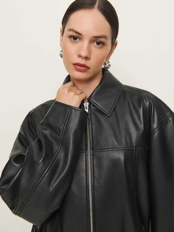 REFORMATION Veda Bennett Oversized Leather Bomber