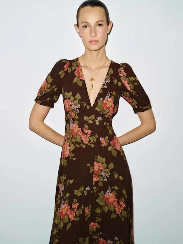 REFORMATION Petites Naira Dress - Brown