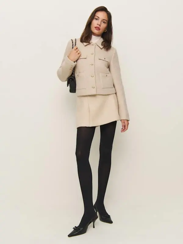 REFORMATION Swedish Stockings Olivia Premium Tights - Black