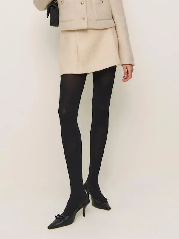 REFORMATION Swedish Stockings Olivia Premium Tights - Black