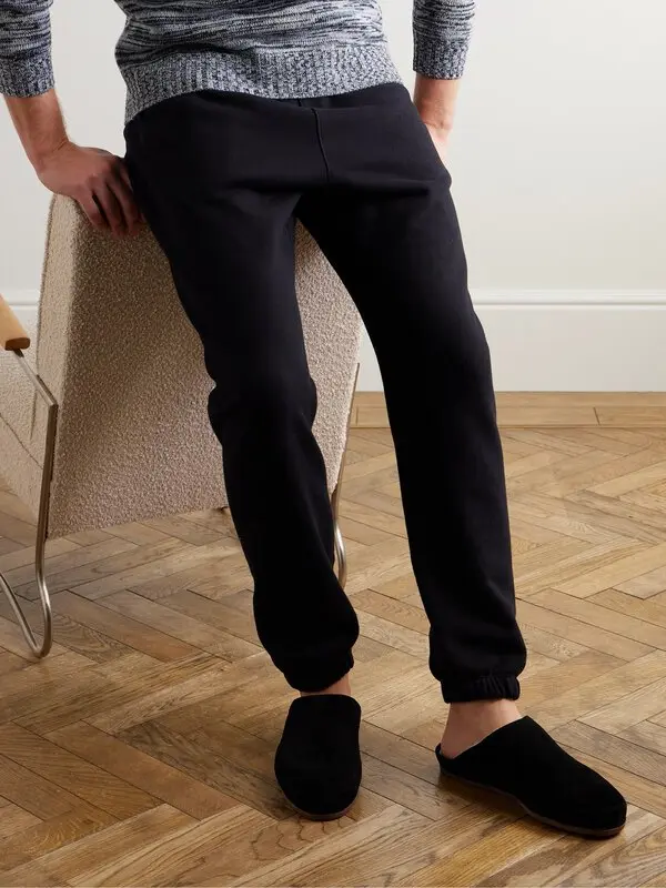 Mulo Shearling-lined Suede Slippers - Black