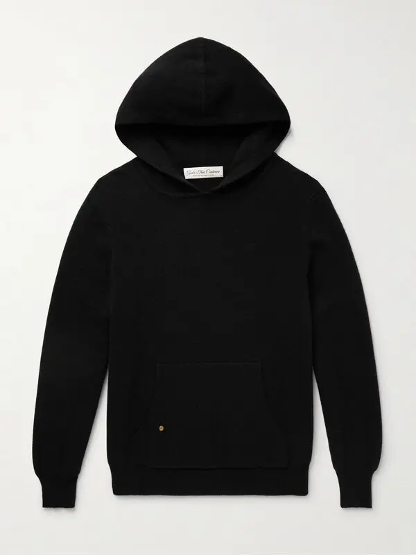 GOD'S TRUE CASHMERE Hooded Cashmere Sweatshirt - Black