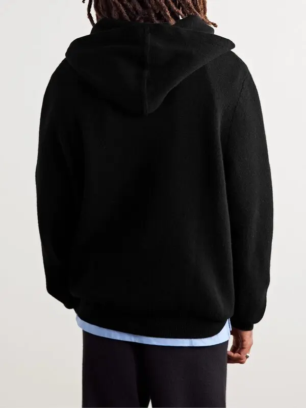 GOD'S TRUE CASHMERE Hooded Cashmere Sweatshirt - Black