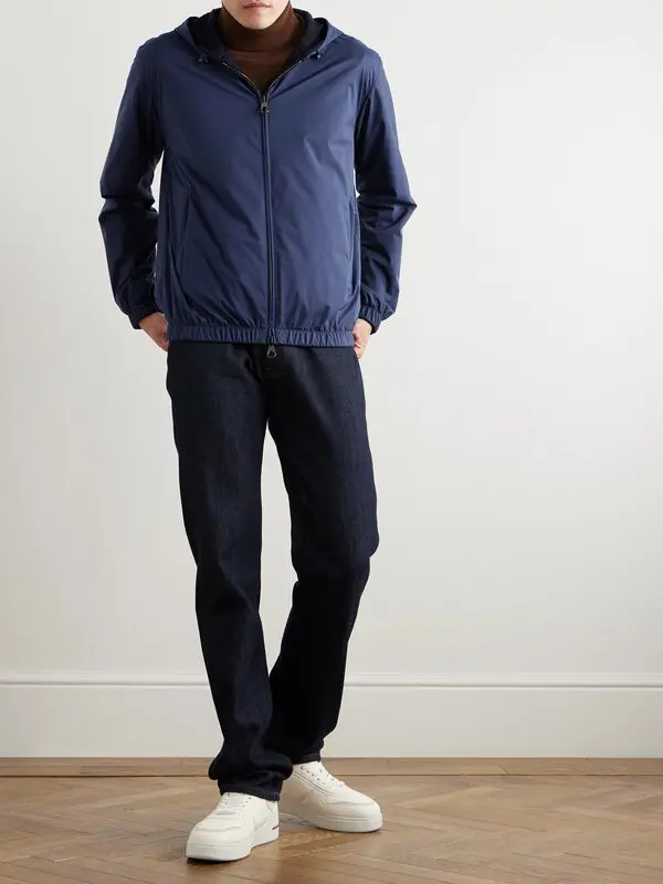 Loro Piana Reversible Storm System® And Cashmere Zip-up Hooded Jacket