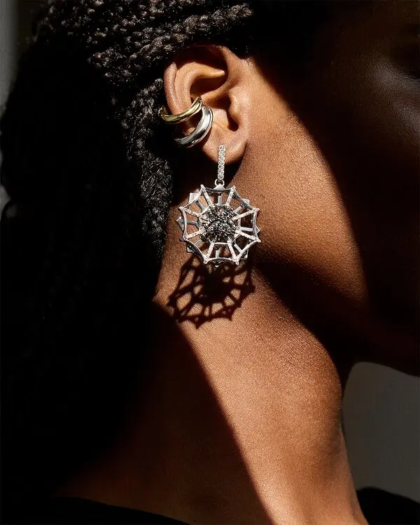Baublebar Pave Spiderweb Drop Earrings