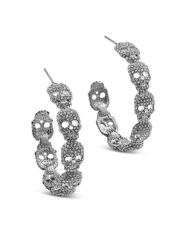 Baublebar Bad To The Bone Hoop Earrings - Silver