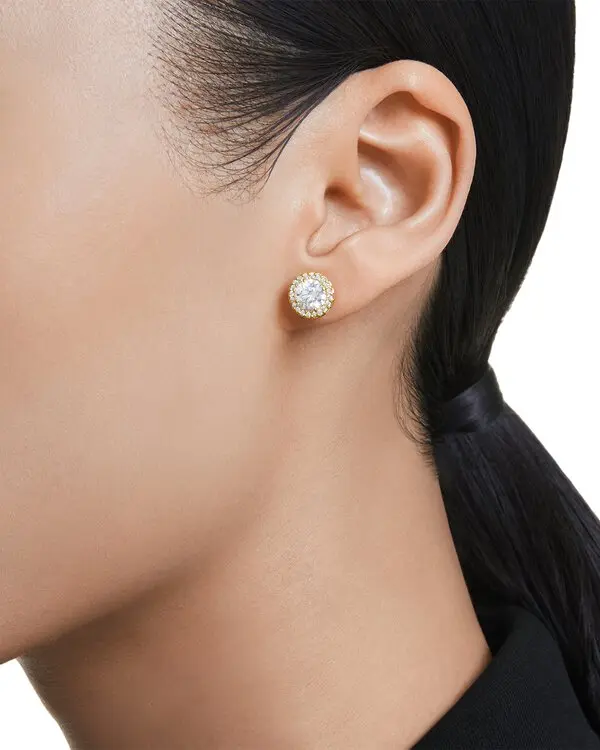 SWAROVSKI Una Crystal Halo Stud Earrings - Gold