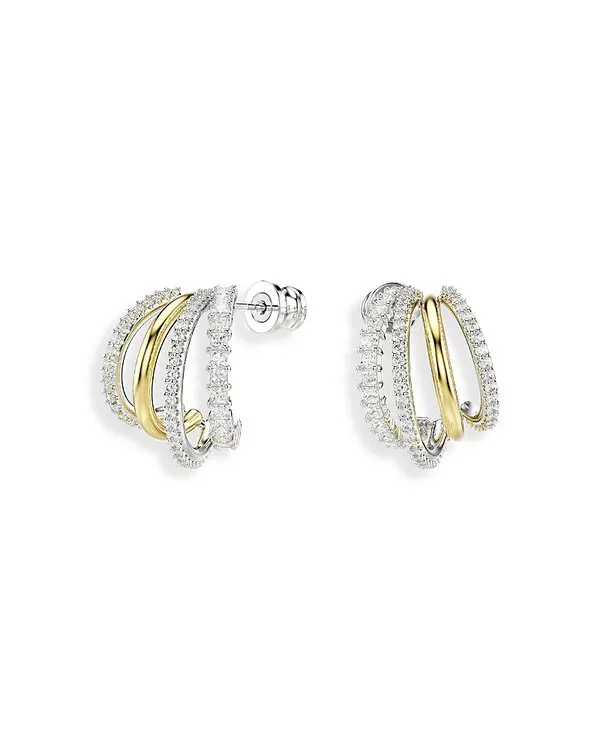 SWAROVSKI Hyperbola Crystal Split Hoop Earrings - Silver/gold
