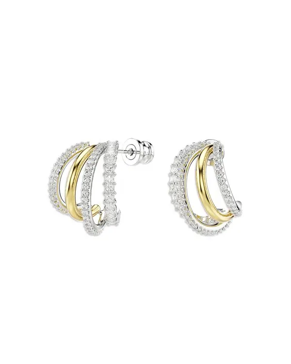SWAROVSKI Hyperbola Crystal Split Hoop Earrings - Silver/gold