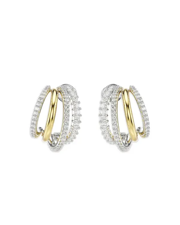 SWAROVSKI Hyperbola Crystal Split Hoop Earrings - Silver/gold