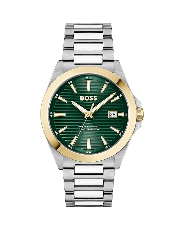 Hugo Boss Strike Watch, 41mm - Green/silver