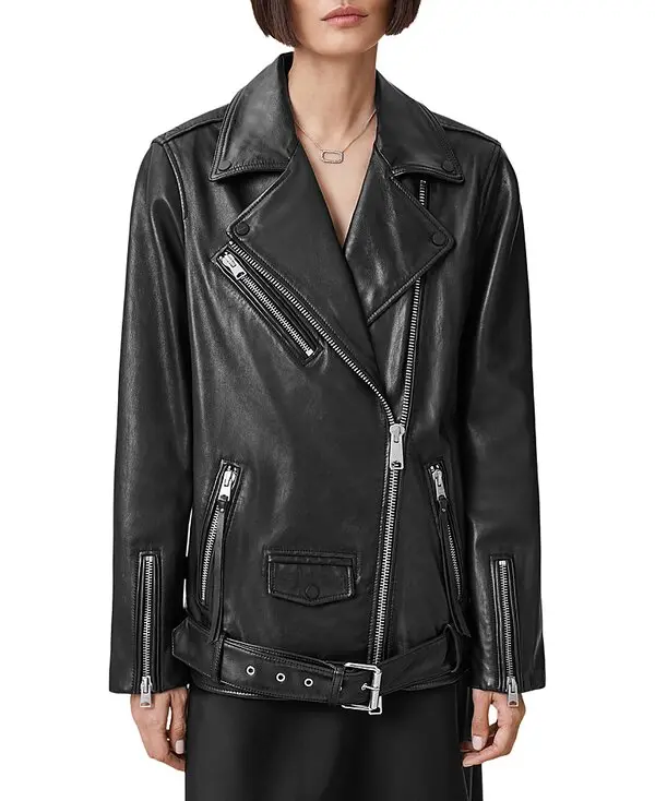 ALLSAINTS Billie Oversized Leather Biker Jacket