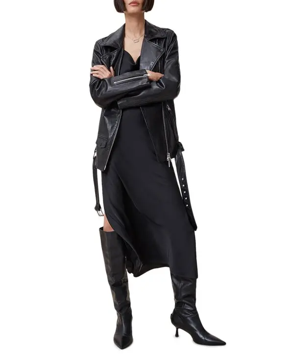 ALLSAINTS Billie Oversized Leather Biker Jacket