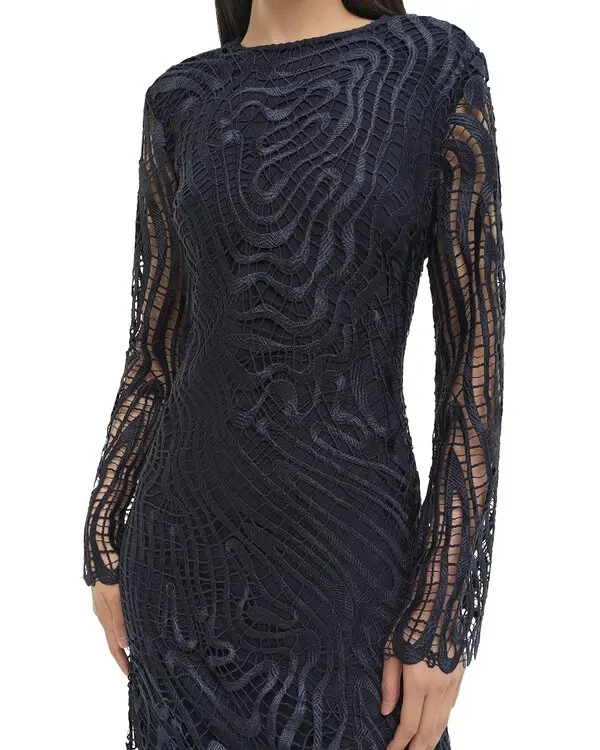 Simkhai Vanina Long Sleeve Lace Midi Dress