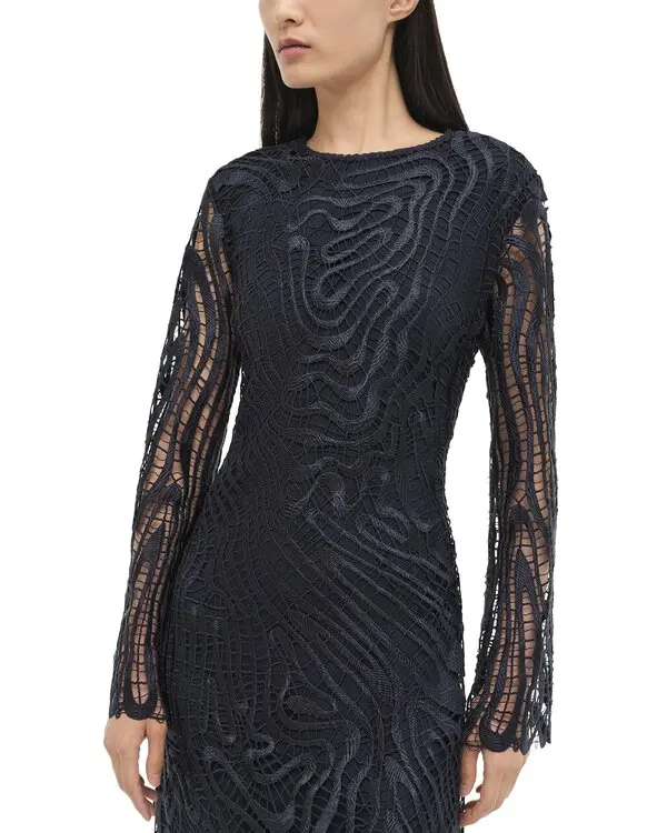 Simkhai Vanina Long Sleeve Lace Midi Dress