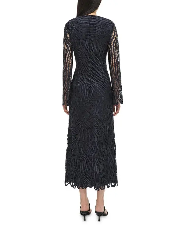 Simkhai Vanina Long Sleeve Lace Midi Dress