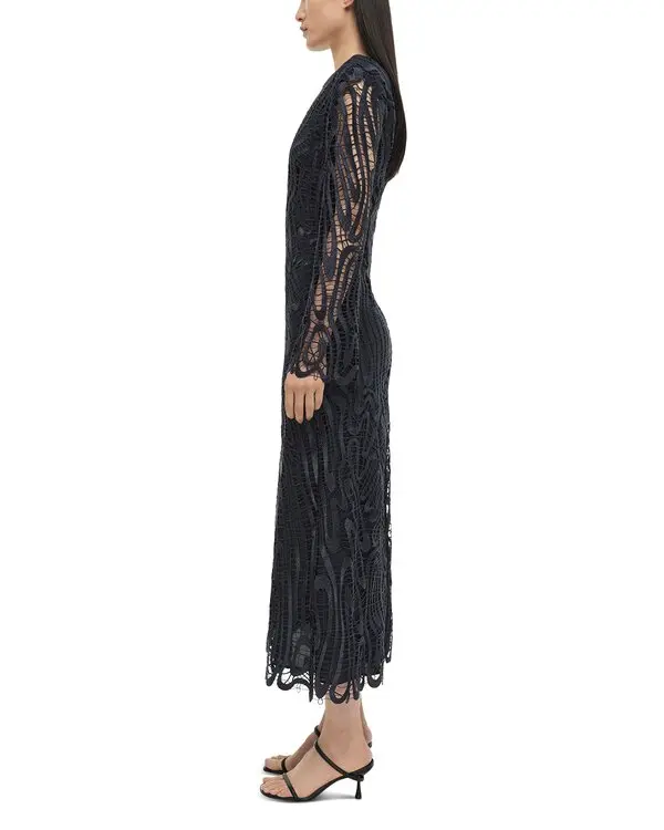 Simkhai Vanina Long Sleeve Lace Midi Dress